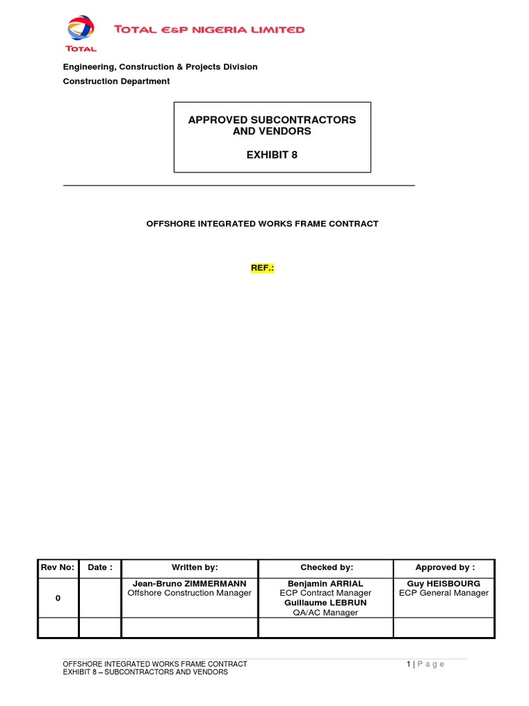 Approved Subcontractors and Vendors List | PDF | Industries | Engineering