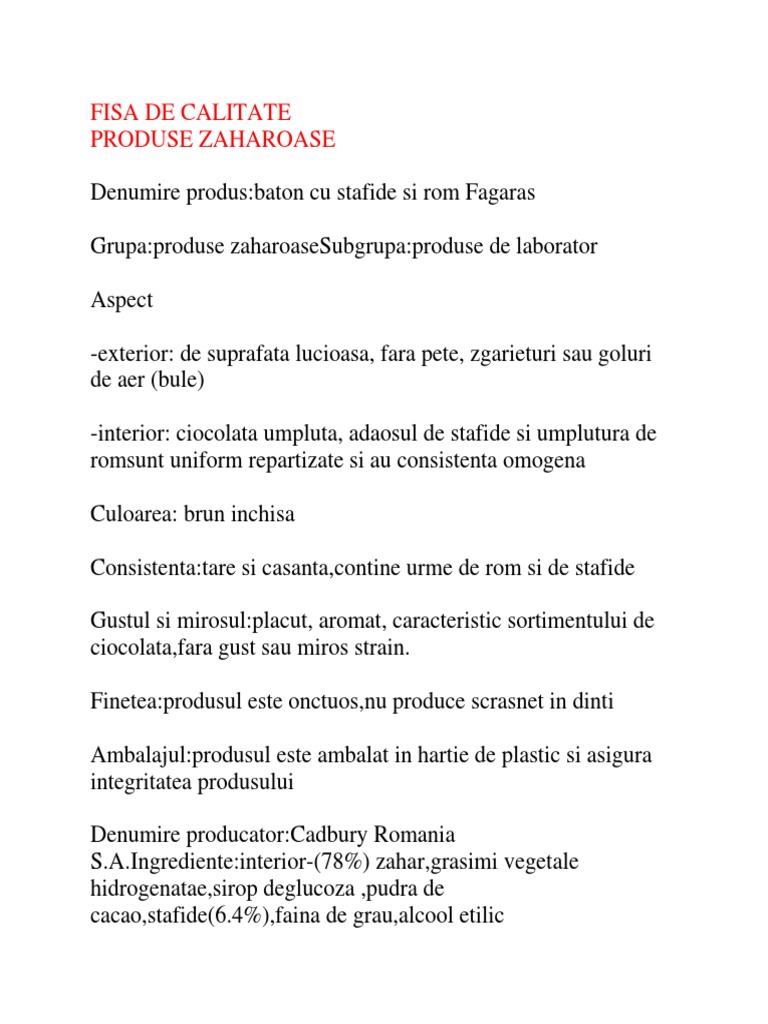 Fisa de Calitati | PDF