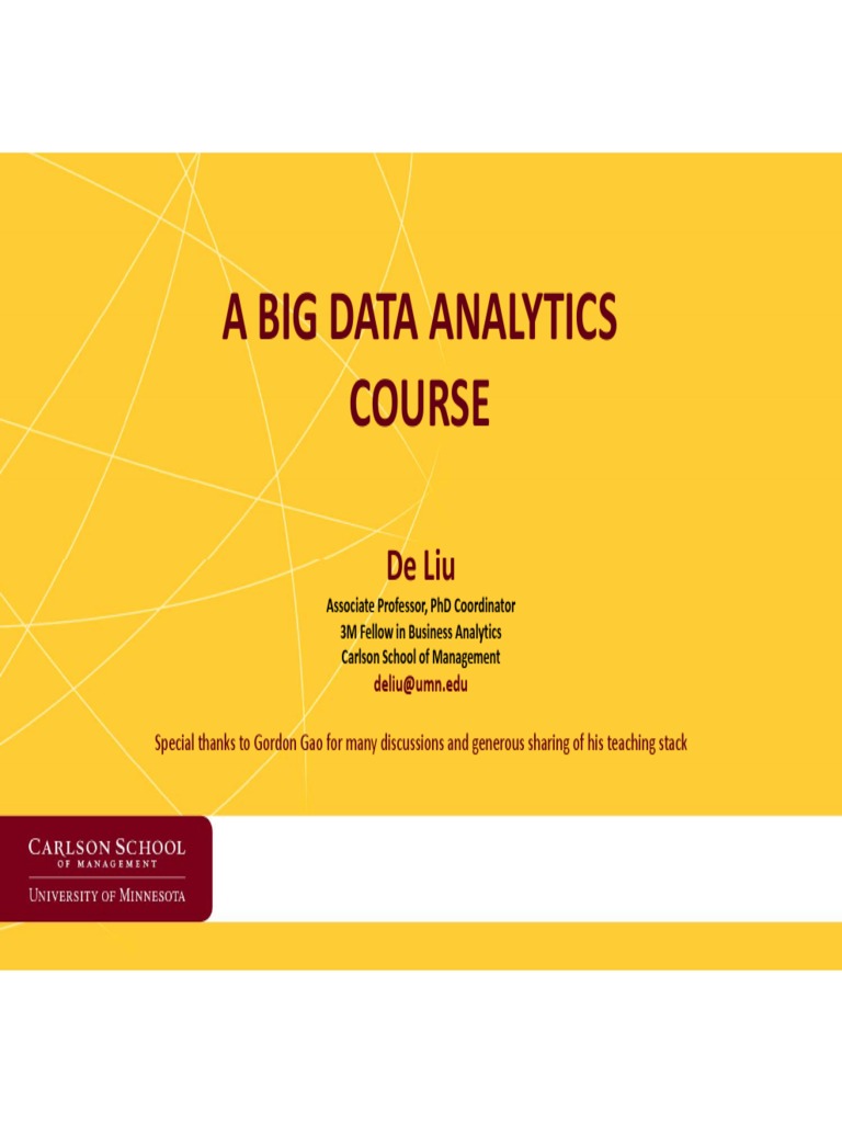 A Big Data Analytics Course: de Liu | PDF | Big Data | Apache Spark