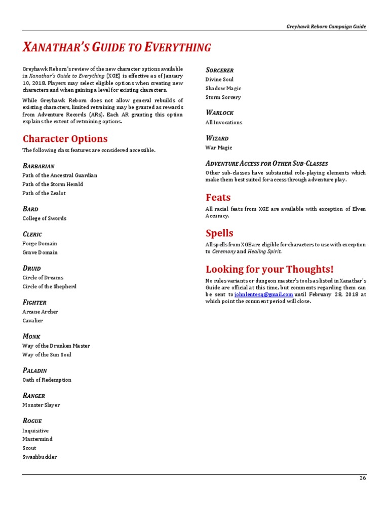 Xanathars Update | PDF | Dungeons & Dragons | D20 System