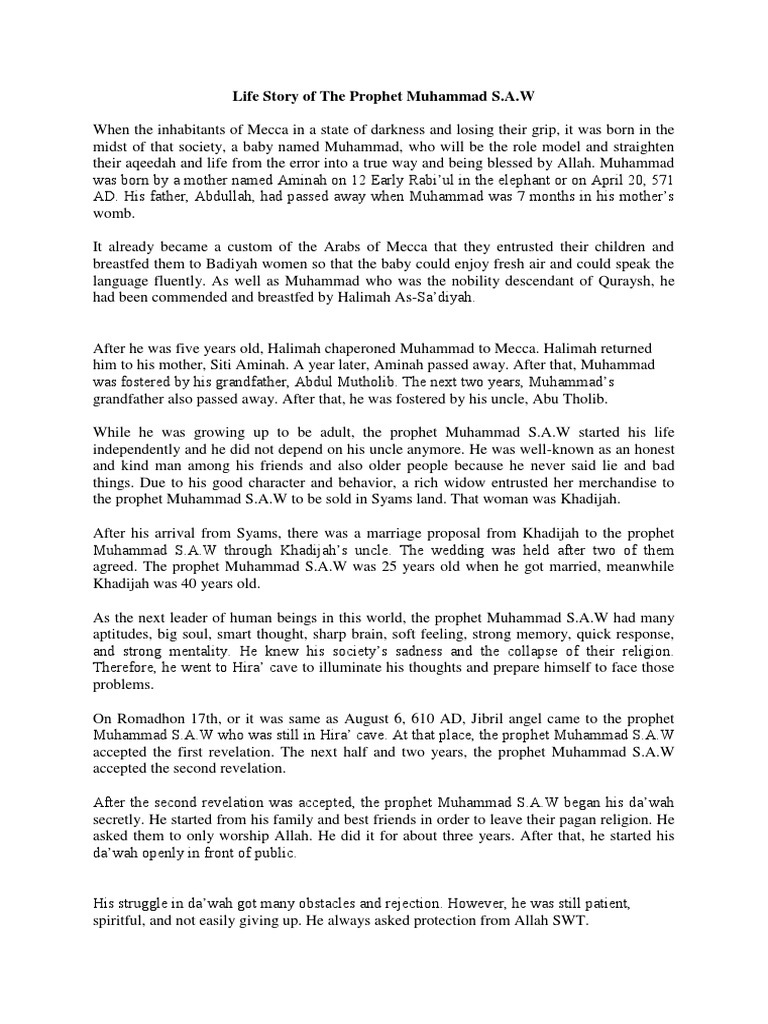 Life of Prophet Muhammad S.A.W | PDF | Religion & Spirituality
