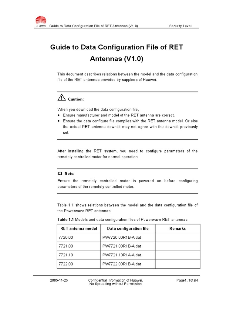 Guide To Data Configuration Files of RET Antennas | PDF | Mobile ...