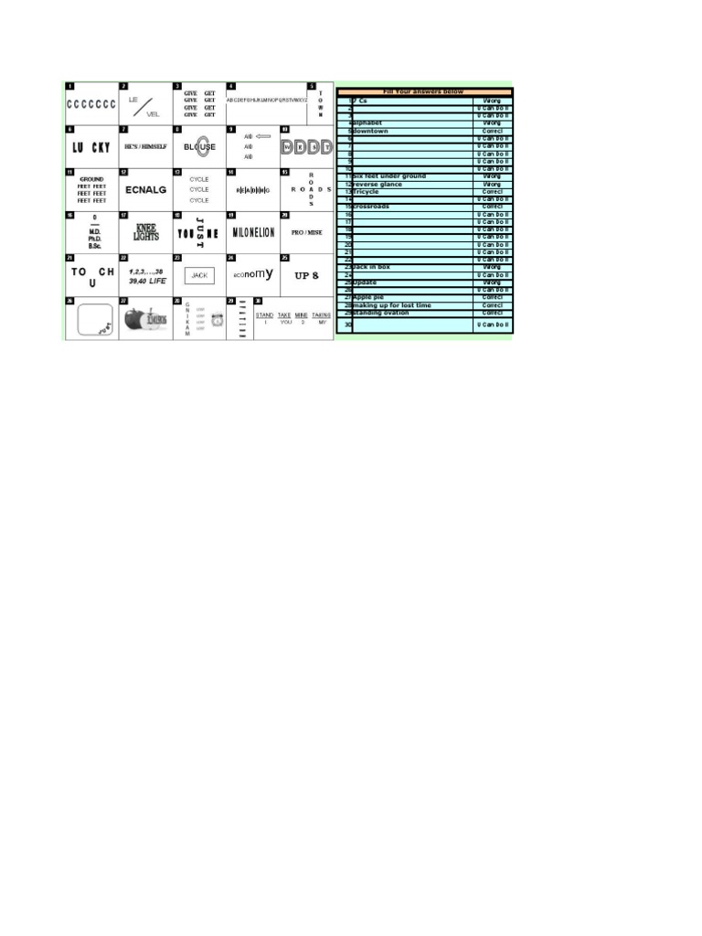 IQ Test Answer Key and Results | PDF