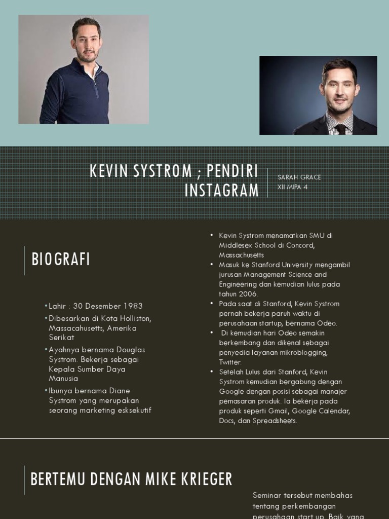 Kevin Systrom: Pendiri Instagram | PDF | Karier & Perkembangan | Ilmu ...