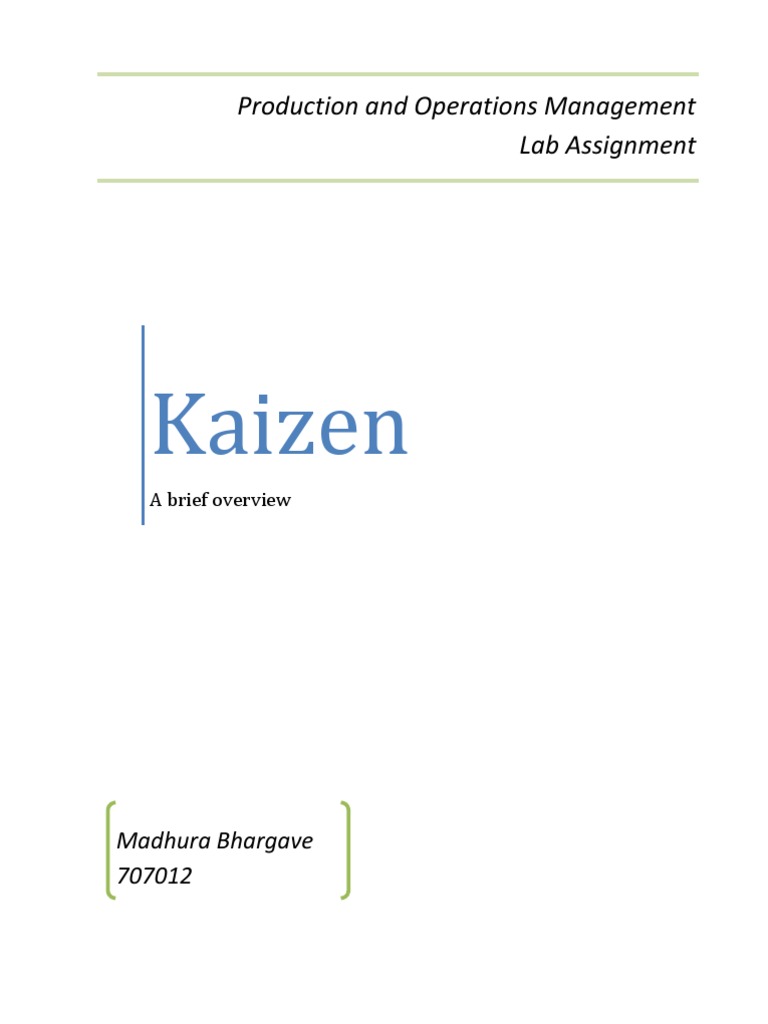 Kaizen Pdf Production And Manufacturing Industries