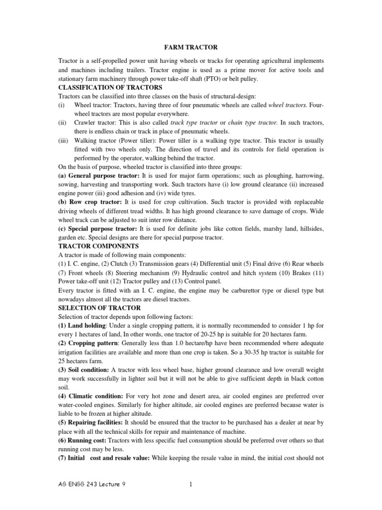 Understanding Farm Tractor Basics | PDF | Tractor | Clutch