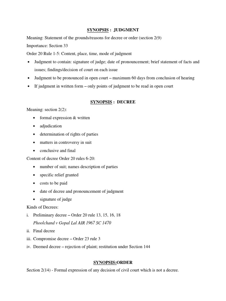 Judgment & Decree & Order | PDF