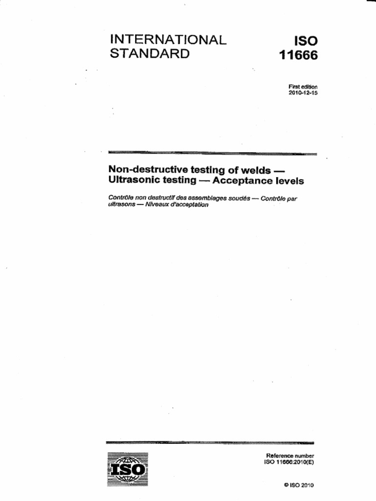 ISO-11666-2010 - UT Acceptance Levels | PDF | Materials