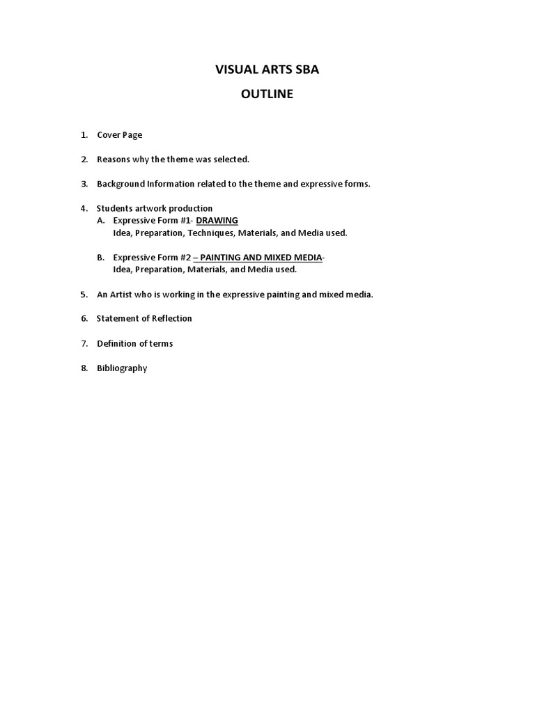 Visual Arts Sba 2018 | Download Free PDF | Art Media | Arts (General)