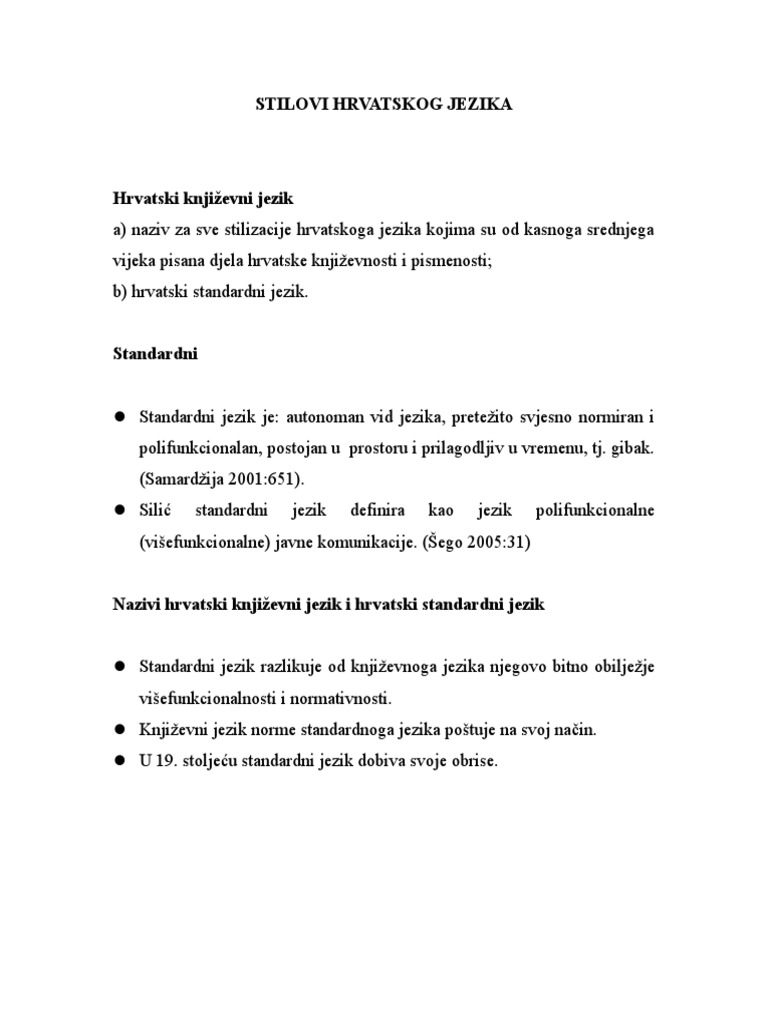 Stilovi Hrvatskog Jezika | PDF