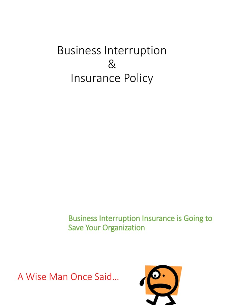 Lecture 3 Business Interruption and Insurance Policy | PDF | Indemnity ...