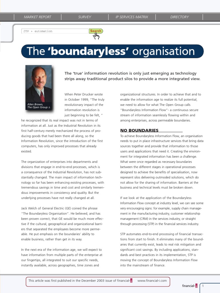 Boundaryless Organisation PDF | PDF | Business Process | Business ...