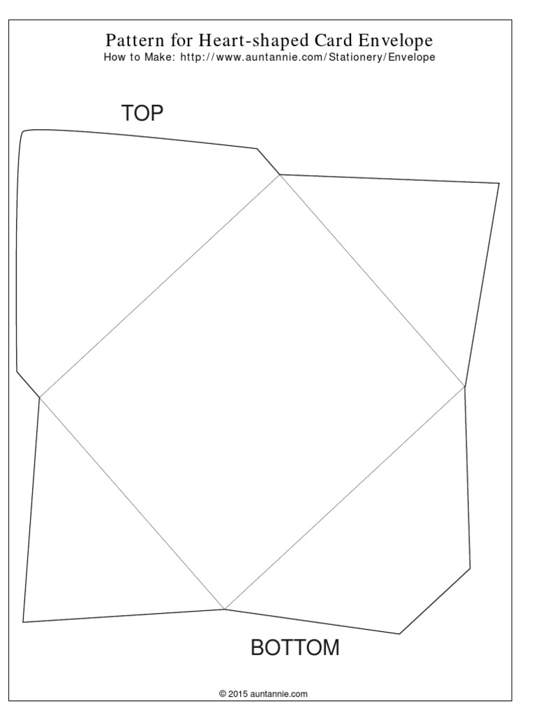 Pattern For Heart-Shaped Card Envelope | PDF