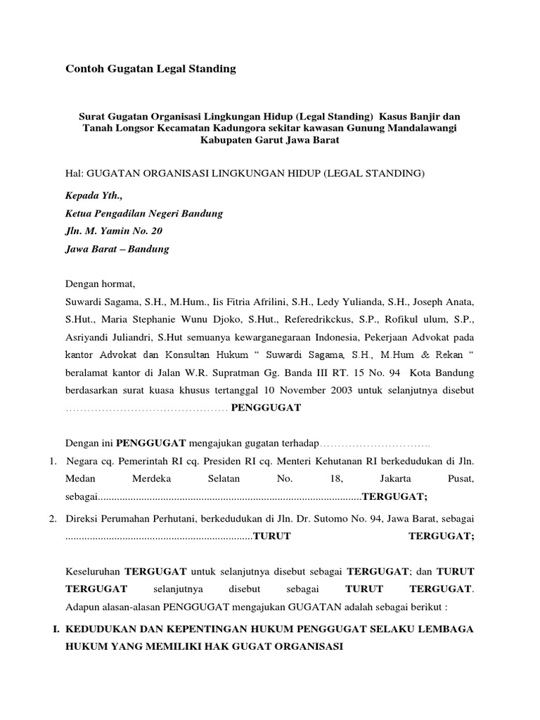 Wow Contoh Surat Gugatan Legal Standing Terbaik - Lihat Contoh Surat 2022