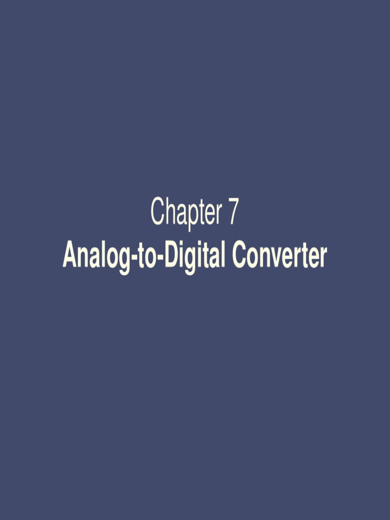 Analog-to-Digital Converter | PDF | Analog To Digital Converter ...