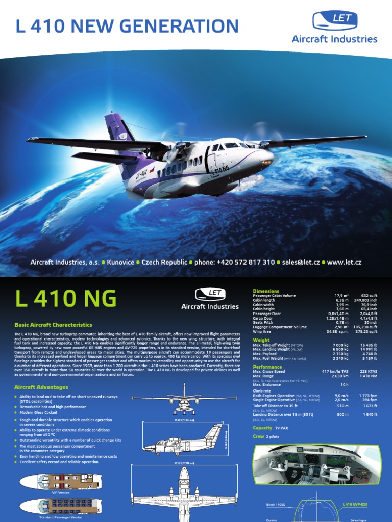 Leaflet L410 NG en View | PDF | Payload | Aircraft