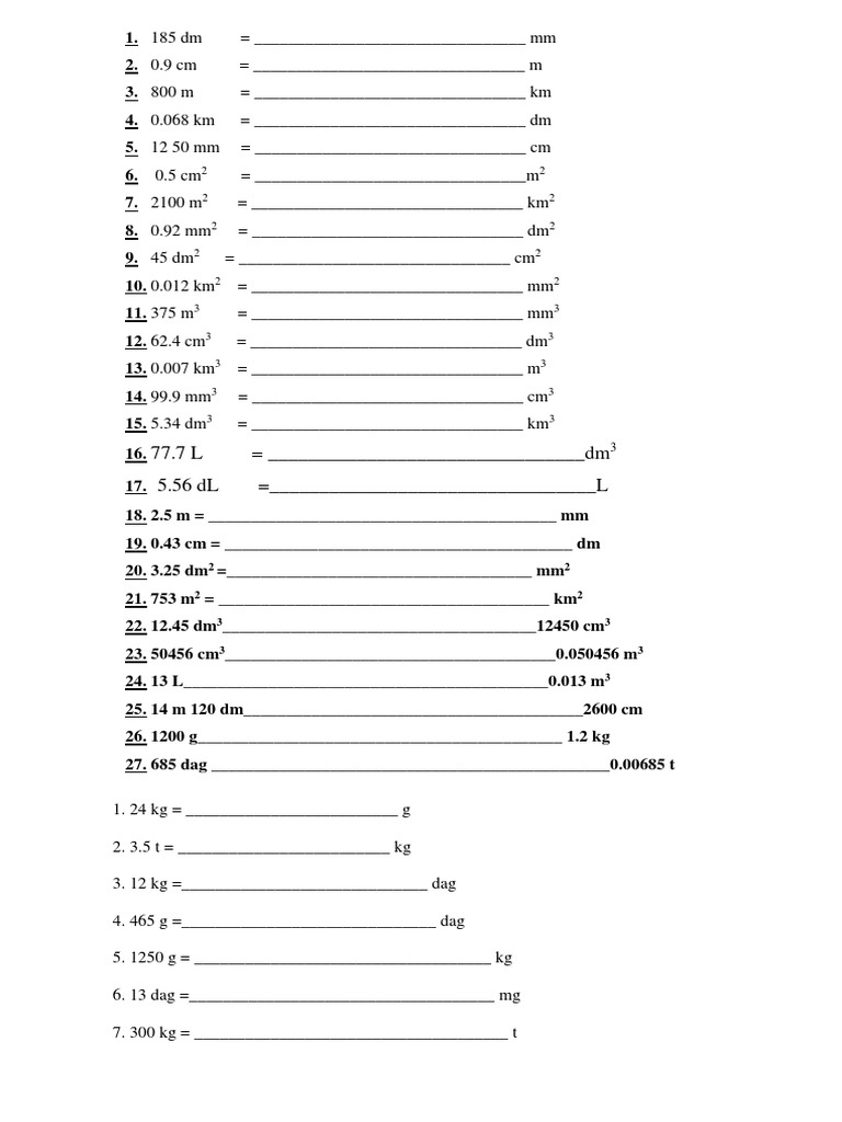 Preracunavanje Mjernih Jedinica | PDF