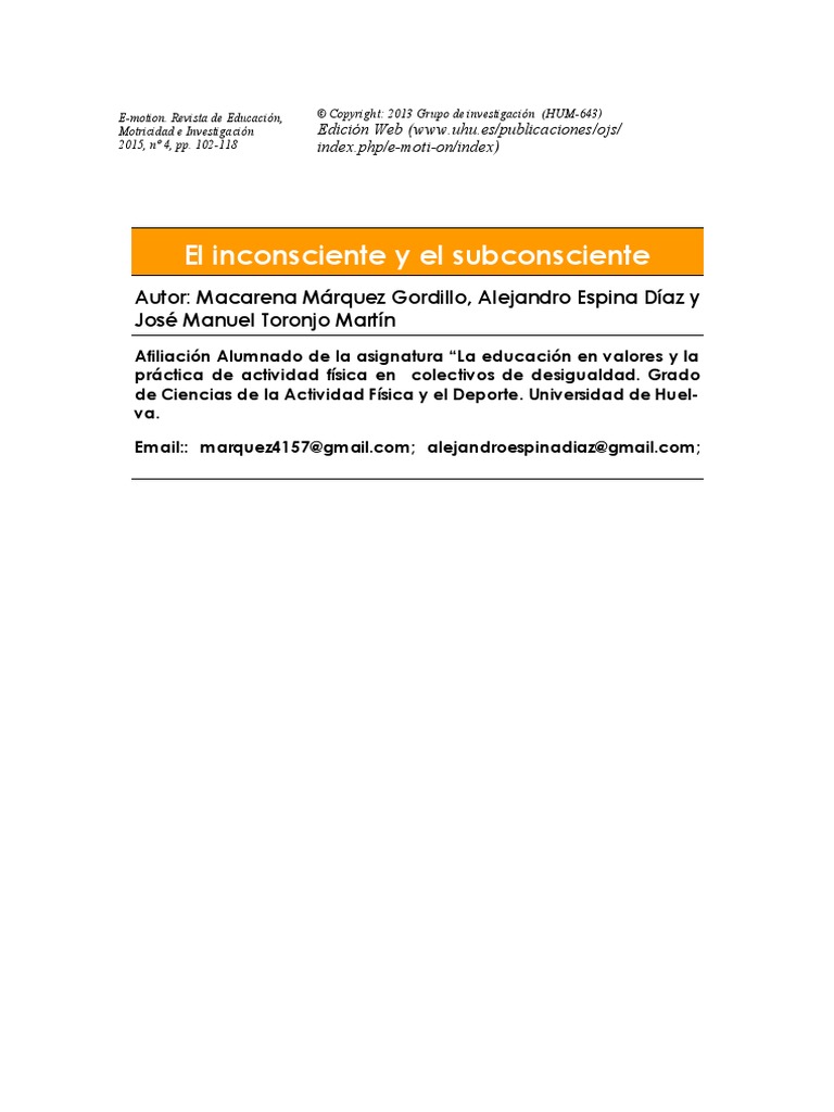El Inconsciente y El Subconsciente PDF | PDF | Autoestima | Mente