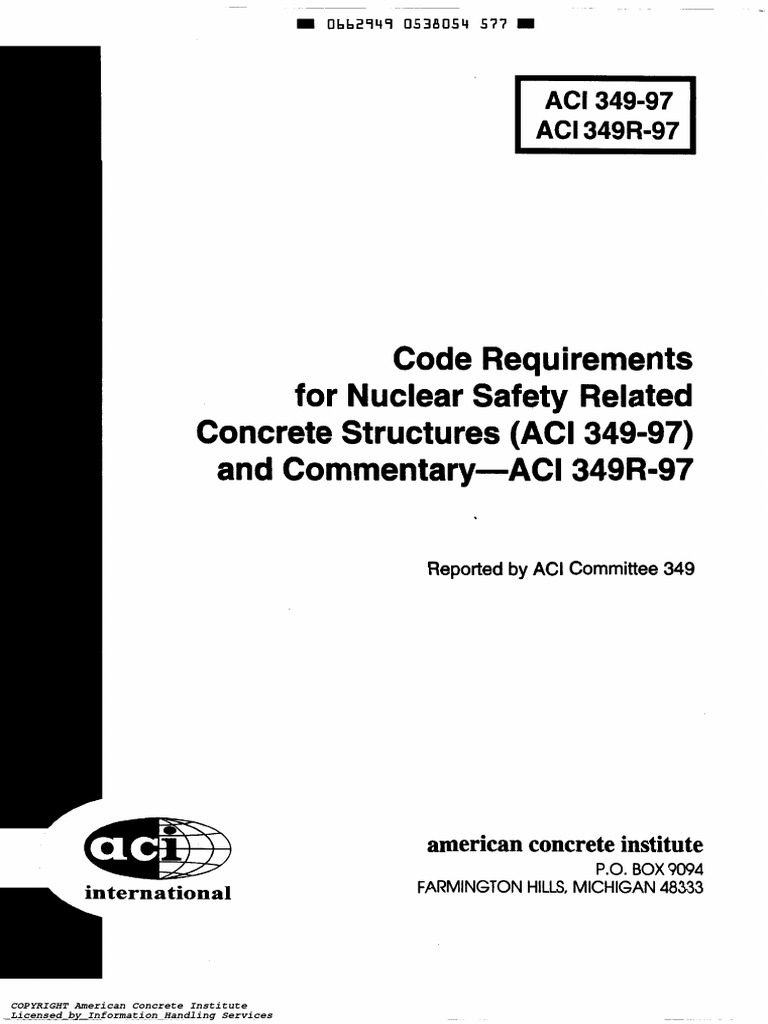 ACI 349 1997 | Prestressed Concrete | Strength Of Materials