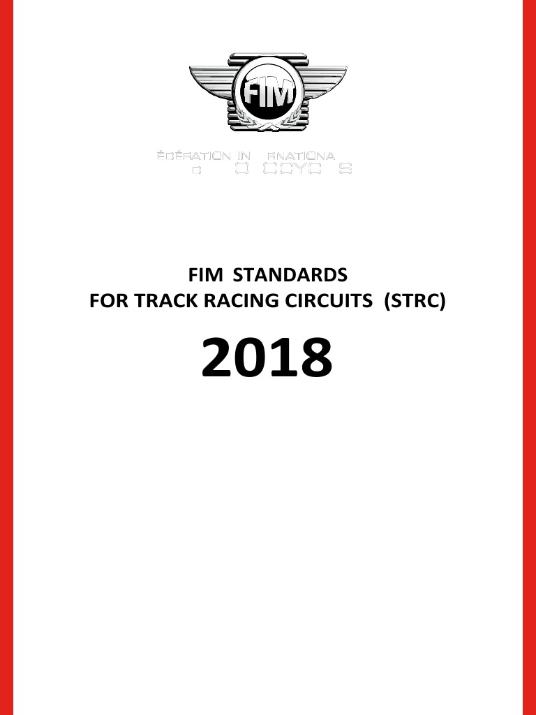 FIM Track Racing Circuit Standards 2018 | PDF | Motorcycle | Sports