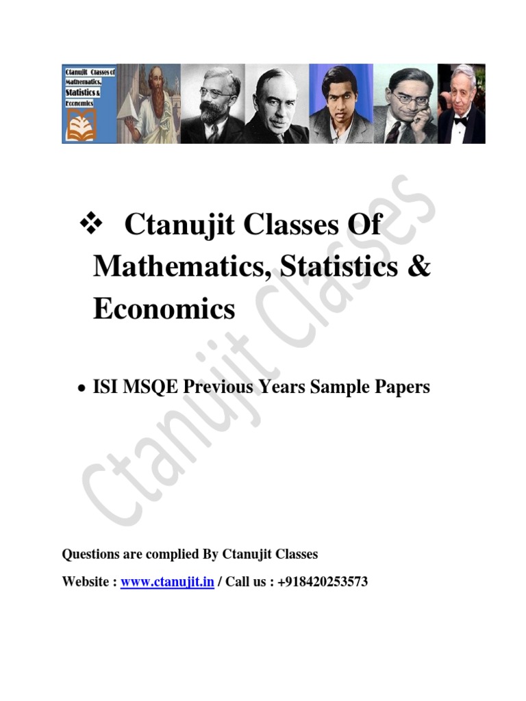 Isi Msqe 2004-2015 Sample Question Paper | PDF | Matrix (Mathematics ...