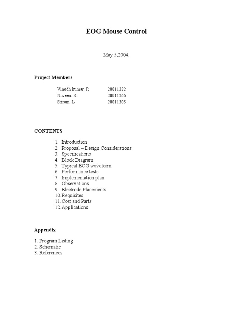 Eog Based Mouse Control System Design Pdf Operational Amplifier