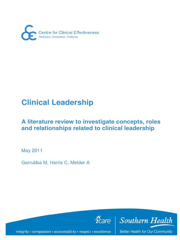 6079 Clinical Leadership a Literature Review to Investigate Concepts ...
