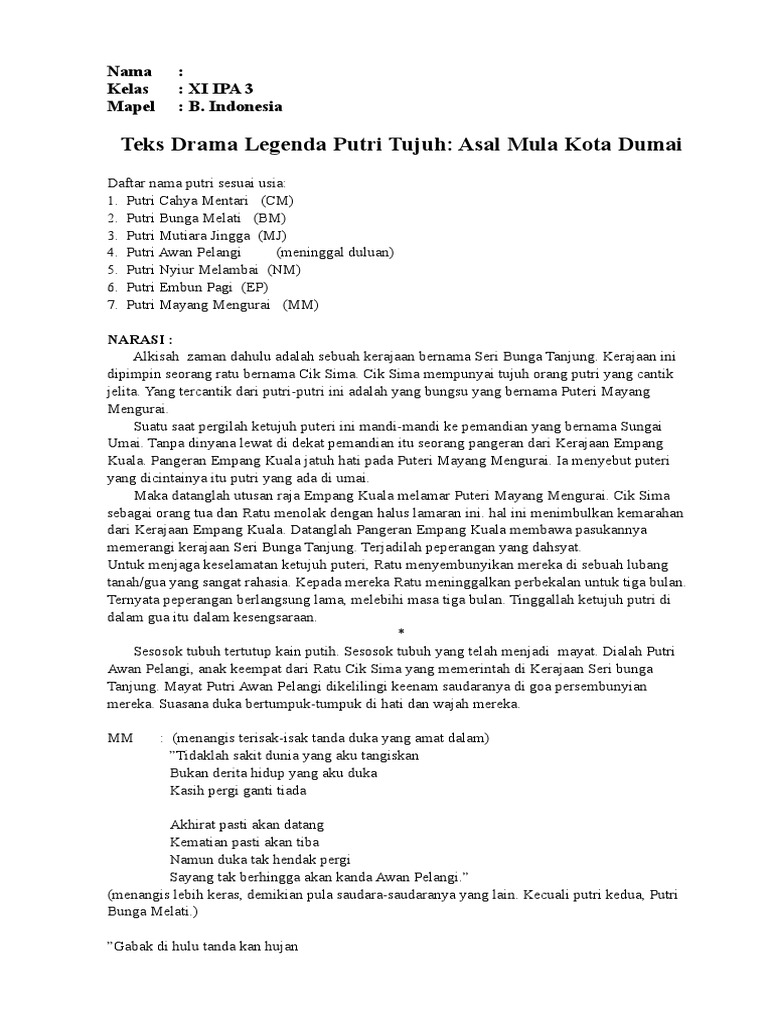 6 Orang Putri Tujuh | PDF