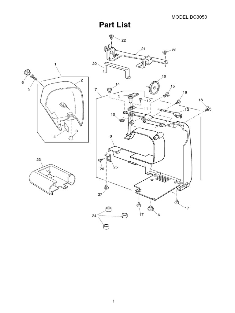 Model Janome 3050DC. Parts List | Sewing Machine (65 views)