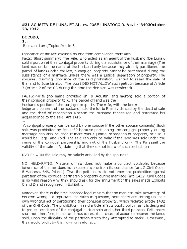 31 Agustin de Luna vs. Linatoc | PDF | Annulment | Marriage