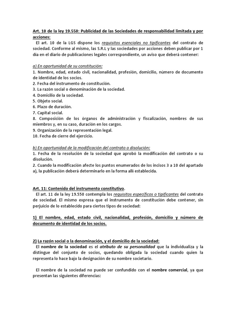 Sociedades Comerciales. Catedra Luchinsky | PDF | Sociedad de responsabilidad limitada | Bienes ...