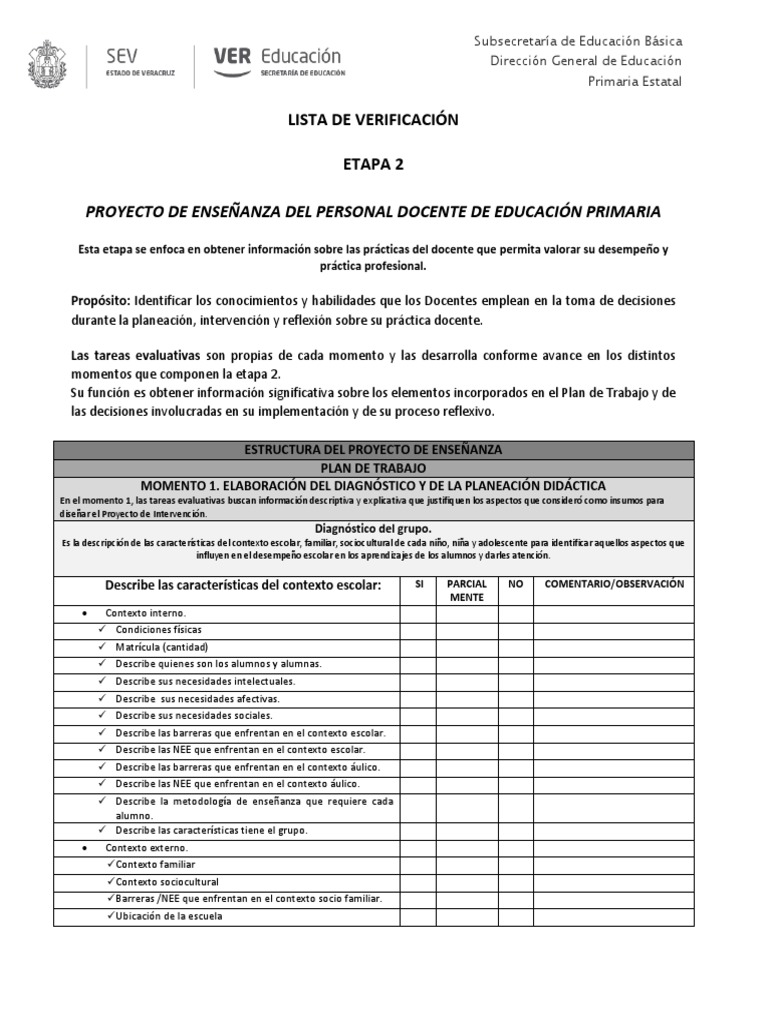 Lista de Verificación Docente-1 | Educación primaria | Evaluación