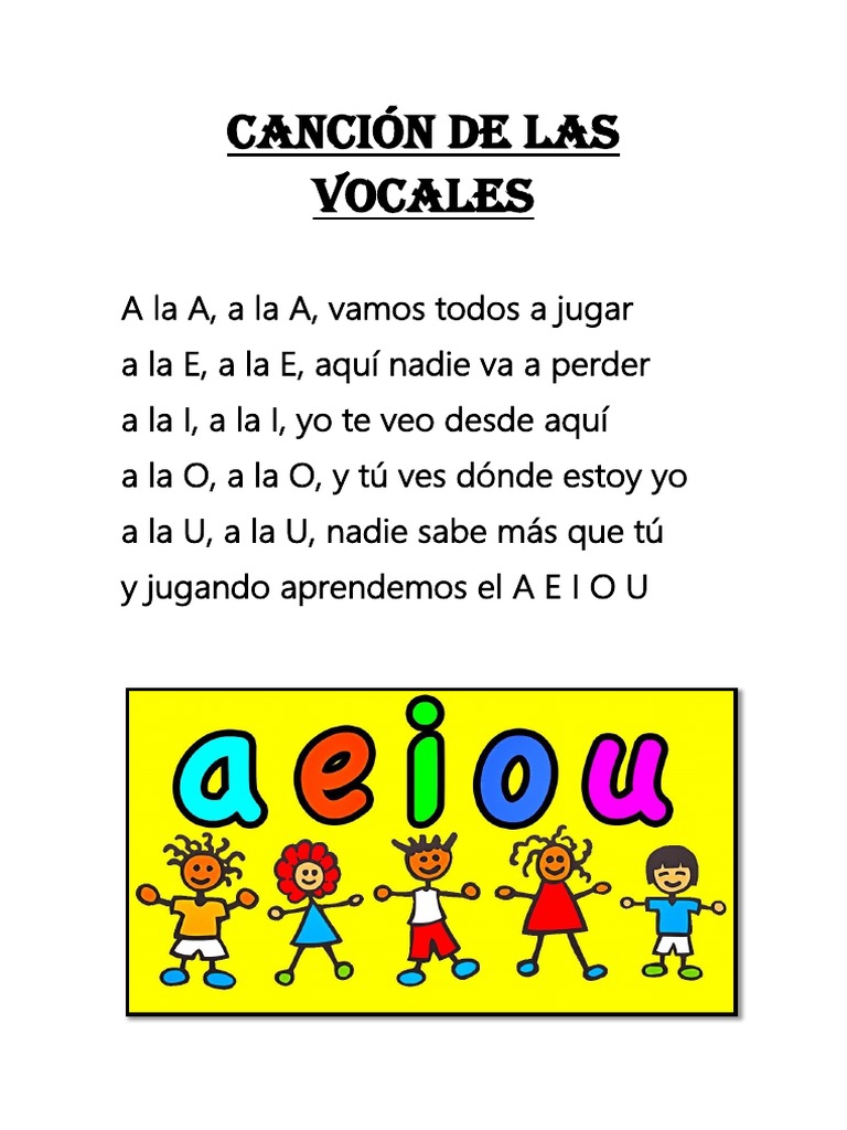 Canción Infantil de las Vocales | PDF
