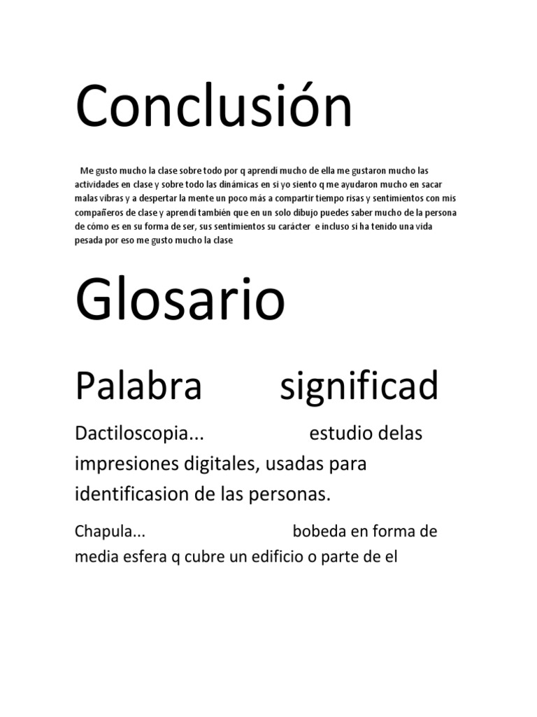 Conclusión y Glosario1 | PDF | Naturaleza