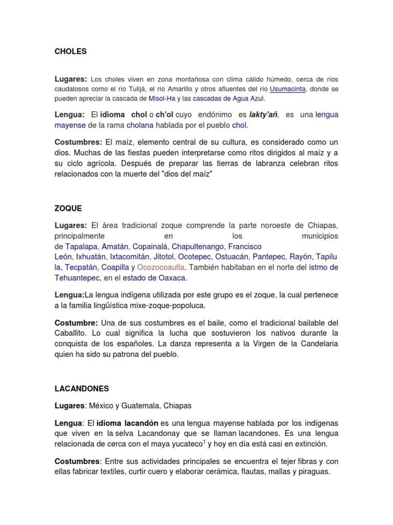 CHOLES | PDF | Chiapas | Pueblos indígenas de América Central