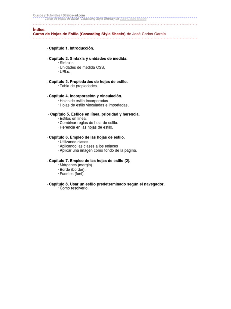 Manual Css Hojas De Estilo En Cascada Html Riset