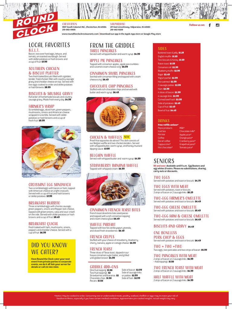 RTC Breakfast Menu 2017 | PDF | Pancake | Sausage