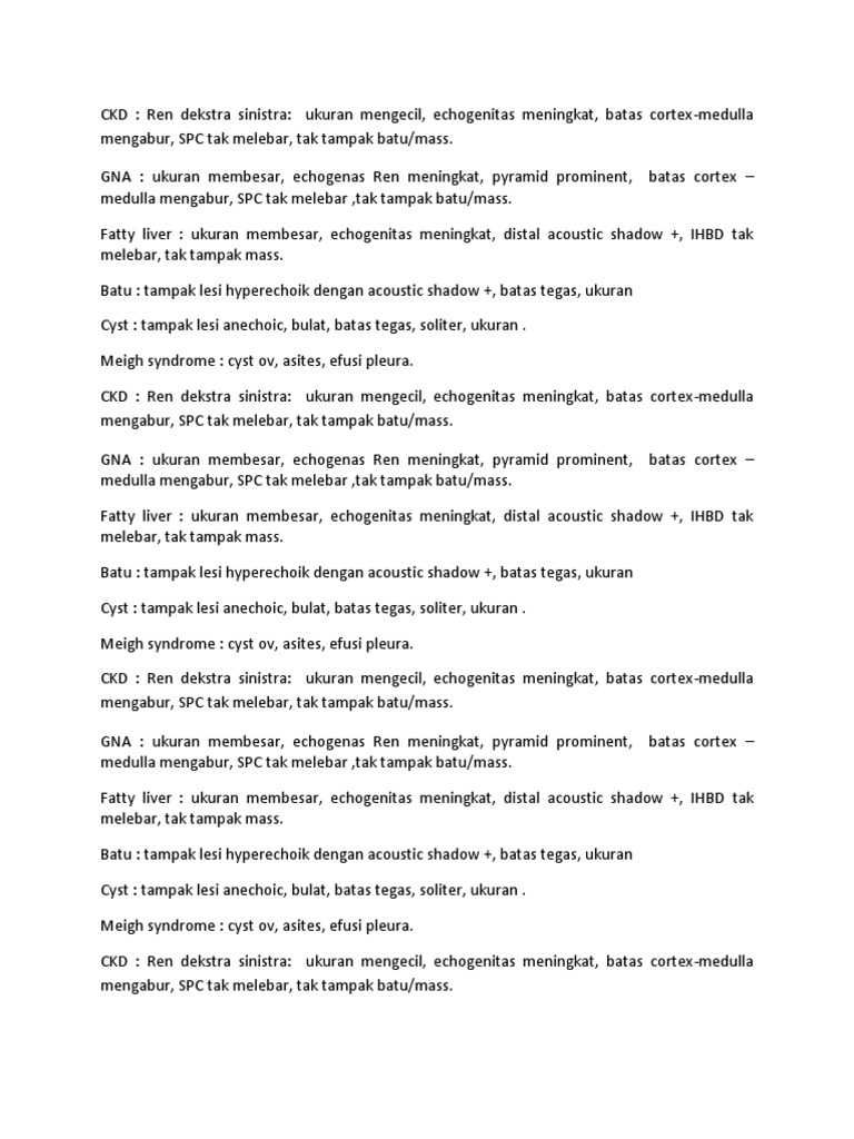 Lesi Anechoic dan Echogenitas Ginjal | PDF