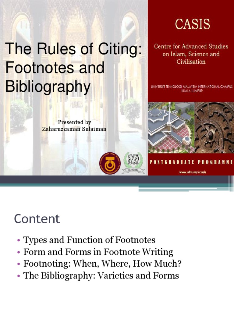 Footnotes and Biblography | PDF | Note (Typography) | Bibliography