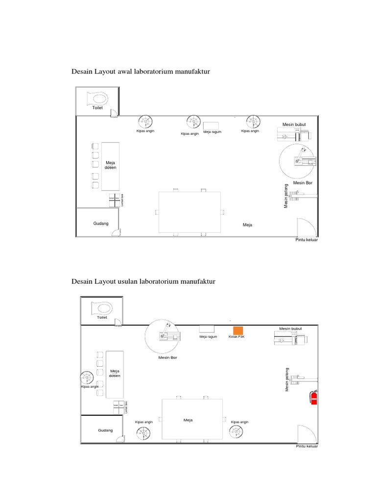 Desain Layout Awal Laboratorium Manufaktur | PDF