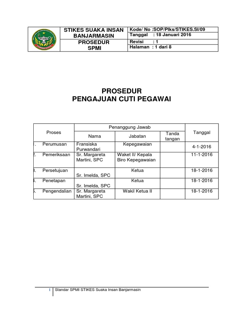 Sop Cuti Pegawai | PDF