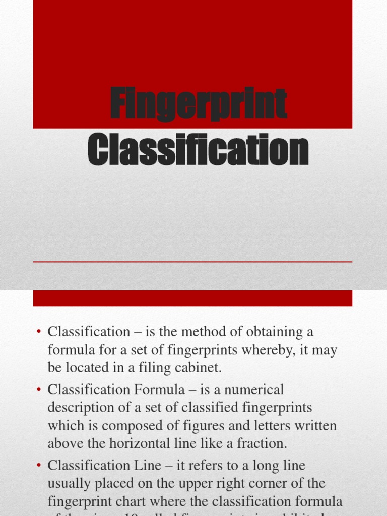 Fingerprint Classification | PDF | Fingerprint | Hand