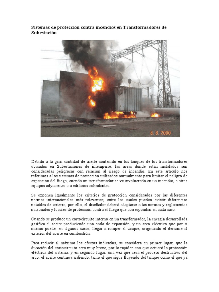 Resumen Proteccion Trafos | PDF | Transformador | Agua