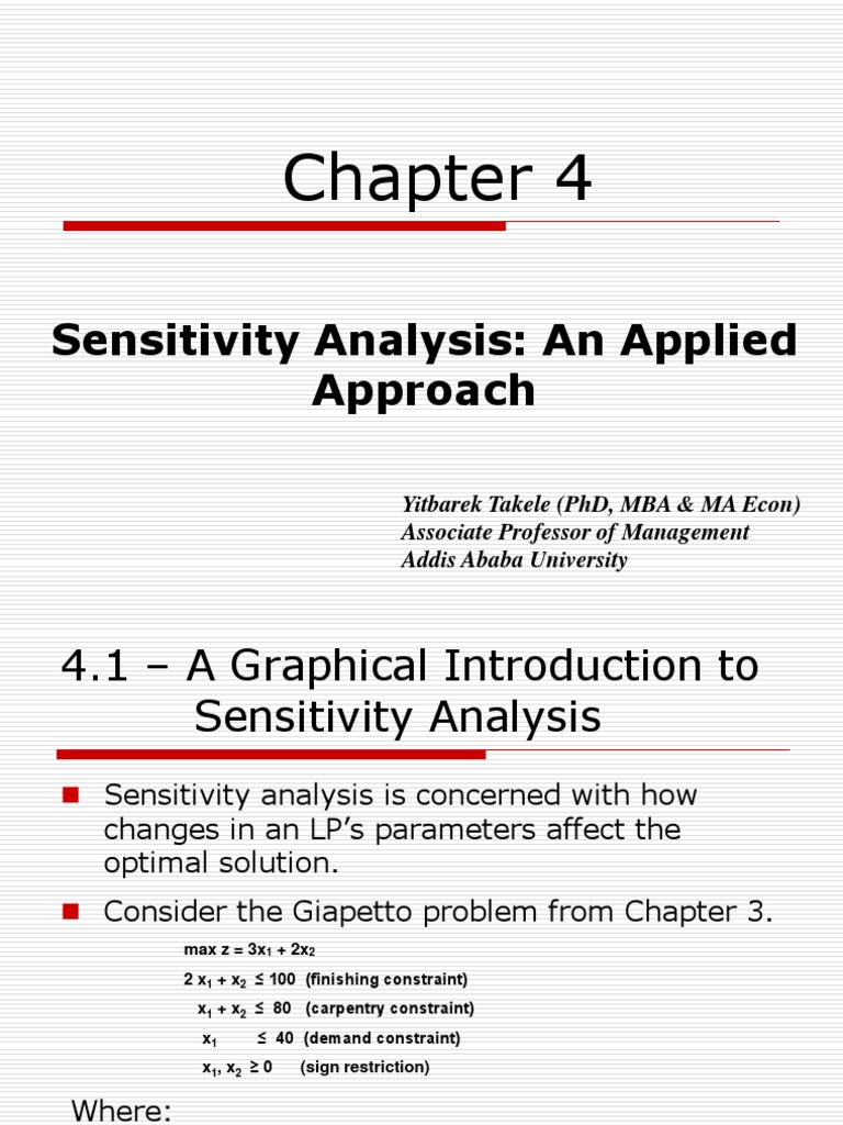 Chapter 04 Sensitivity Analysis - An Applied Approach | PDF ...