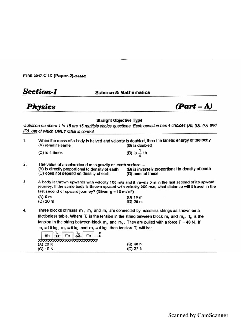 Fiitjee Ftre Class 9 Set 2 | PDF
