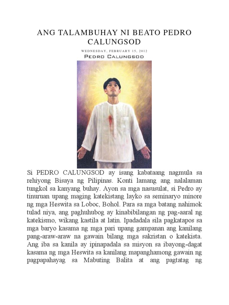 Ang Talambuhay Ni Beato Pedro Calungsod | PDF