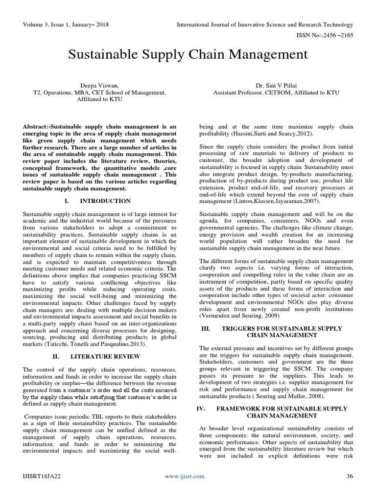 Sustainable Supply Chain Management | PDF | Supply Chain Management ...