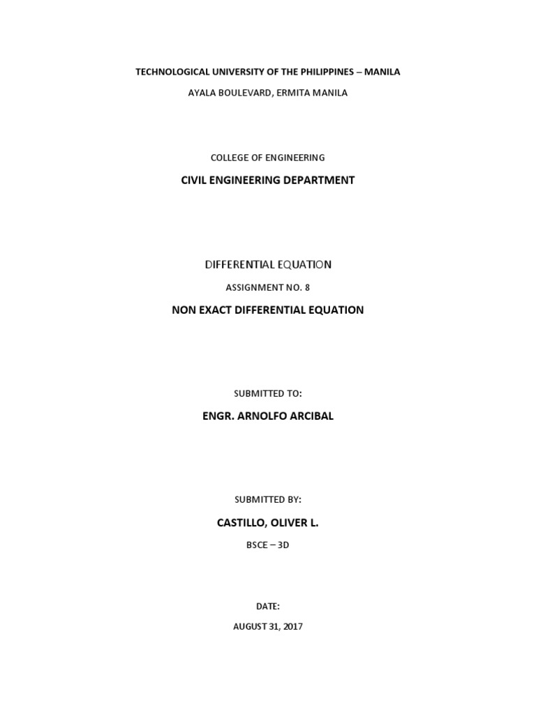 Civil Engineering Department: Technological University of The ...