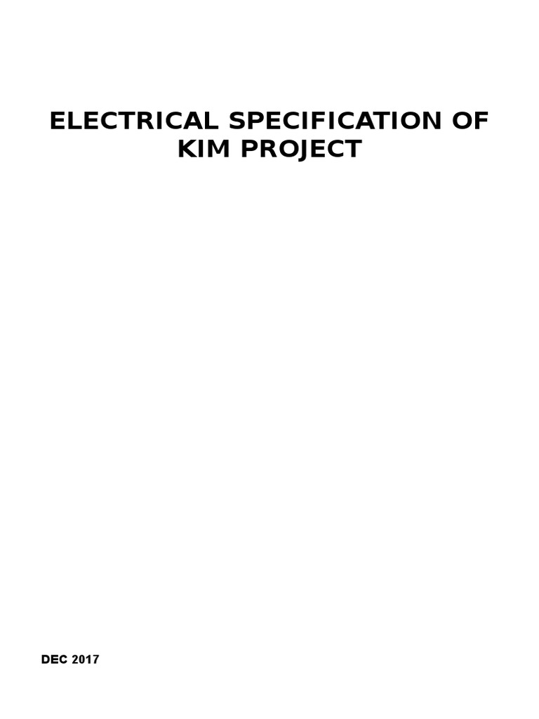 Electrical Specification Kim Project | PDF | Electrical Wiring | Ac ...
