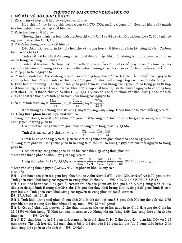 Chuong 4 Dai Cuong Hoa Huu Co | PDF